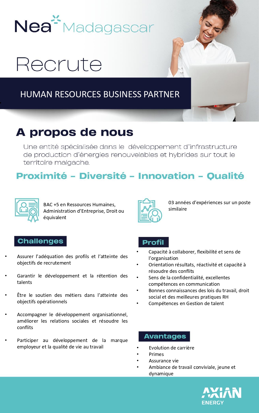 Emploi - Recrutement Human Resources Business Partner a MDG / Bâtiment Ariane 5A 1er étage ...